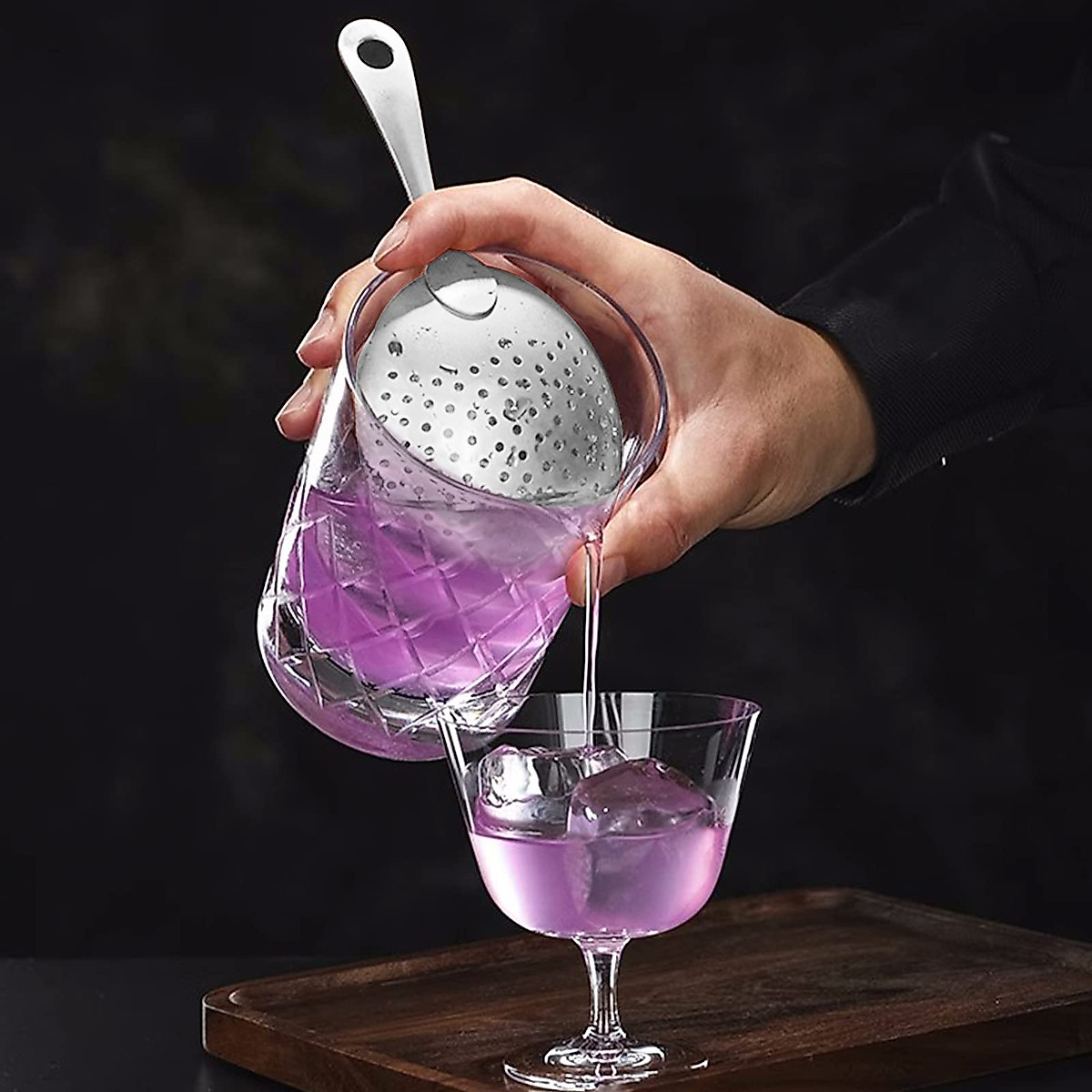 Cocktail Julep Strainer Jigger Set - Stainless Steel Bar Tools for Bartending