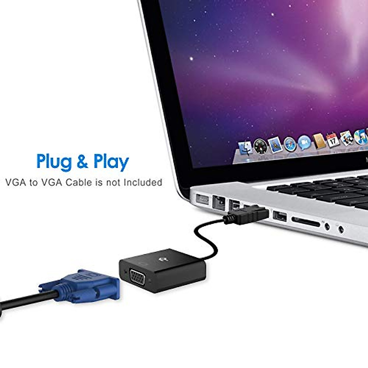 Rankie DisplayPort (DP) to VGA Adapter, Gold Plated Converter, Black