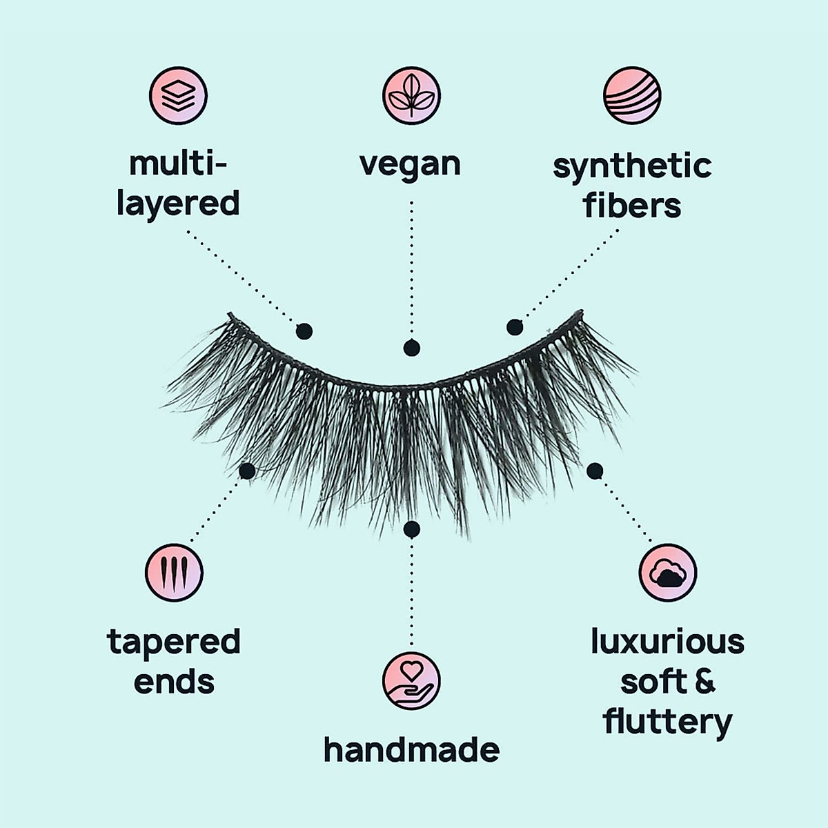 AOA Studio 3D False Eyelash 5 Pairs Natural Handmade Eyelashes Natural Volume Reusable Soft Makeup False Eyelashes 100 Percent Handmade Cruelty Free (Jackie)