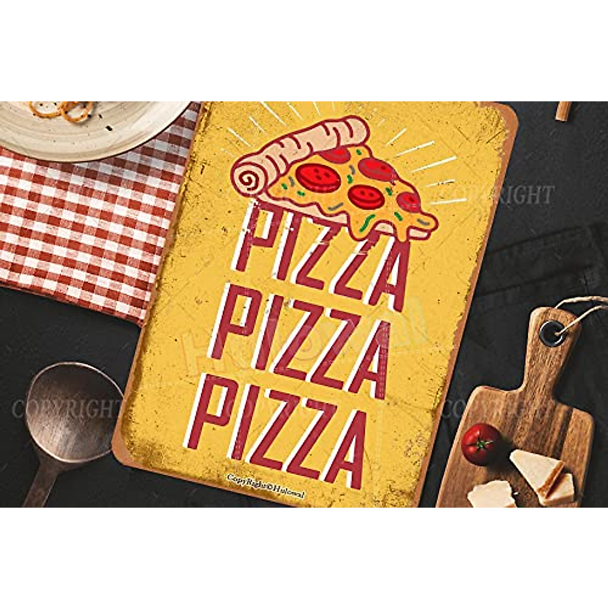 Pizza Pizza Pizza Metal Sign Vintage Poster Creative Home Wall Decor Garden Bar Cafe Club 8" x 12"