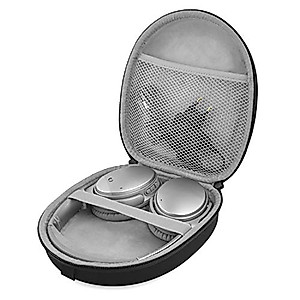 Linkidea Headphones Carrying Case Compatible with Bose QuietComfort 35, QC45, QC35 II, QCSE, AE2, SoundLink, SoundTrue Case, Protective Hard Shell Travel Bag with Cable, Charger Storage (Black)