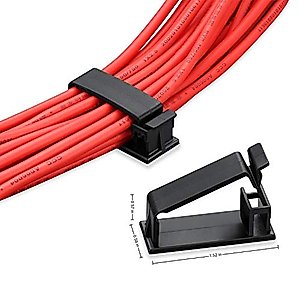 Ikerall Self Adhesive Cable Management Clips, Cable Organizers Wire Clips Cord Holder for TV PC Laptop Ethernet Cable Desktop Home Office Indoor/Outdoor [ 50 pack ]