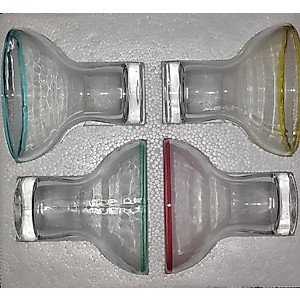 Chefcaptain Color Margarita Glasses Stemless XL Large Thick Solid Clear Glass, Zero Lead 16 Ounces (Steamless Color)