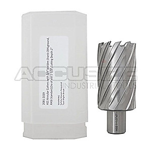 Accusize Industrial Tools 1-1/2'' Diameter by 2'' Depth Hss Annular Cutter Plus 1 Pilot Pin, 3/4'' Weldon Shank, 2081-2029pin