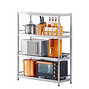 susunnus Stainless Steel Shelves 4 Tier Storage Shelves for Kitchen Garage Shelves Heavy Duty Shelving Metal Shelving Units and Storage Kitchen Industrial Storage Rack