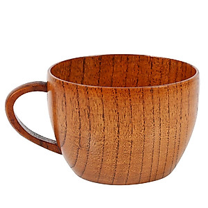 Yinhing Wood Mug,Wooden Cup Primitive Log Color Wood Coffee Tea Beer Juice Milk Mug(#3)