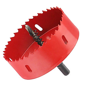 Luomorgo 100mm/4 Hole Saw, 1.4 inch Cutting Depth HSS Bi-Metal Hole Cutter for Wood Cornhole Boards Plastic Drywall & Metal Sheet
