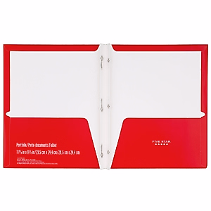 Five Star 2-Pocket Folders with Prong Fasteners, Folders with Pockets, Blue (72365)