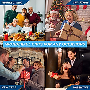 JABIHOME Wooden Serving Spoon and Fork Set 3pcs, Mens Christmas Gifts, Thanksgiving Gifts for Mom, Wooden Handmade Gifts for Mom, Cool White Elephant Gifts