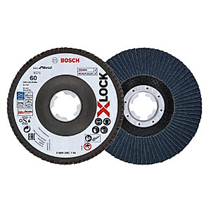 Bosch Professional 2 x Flap Disc (X-LOCK, Ø 125 mm, grit size K60, bore Ø 22.23 mm, angled, angle grinder accessories)