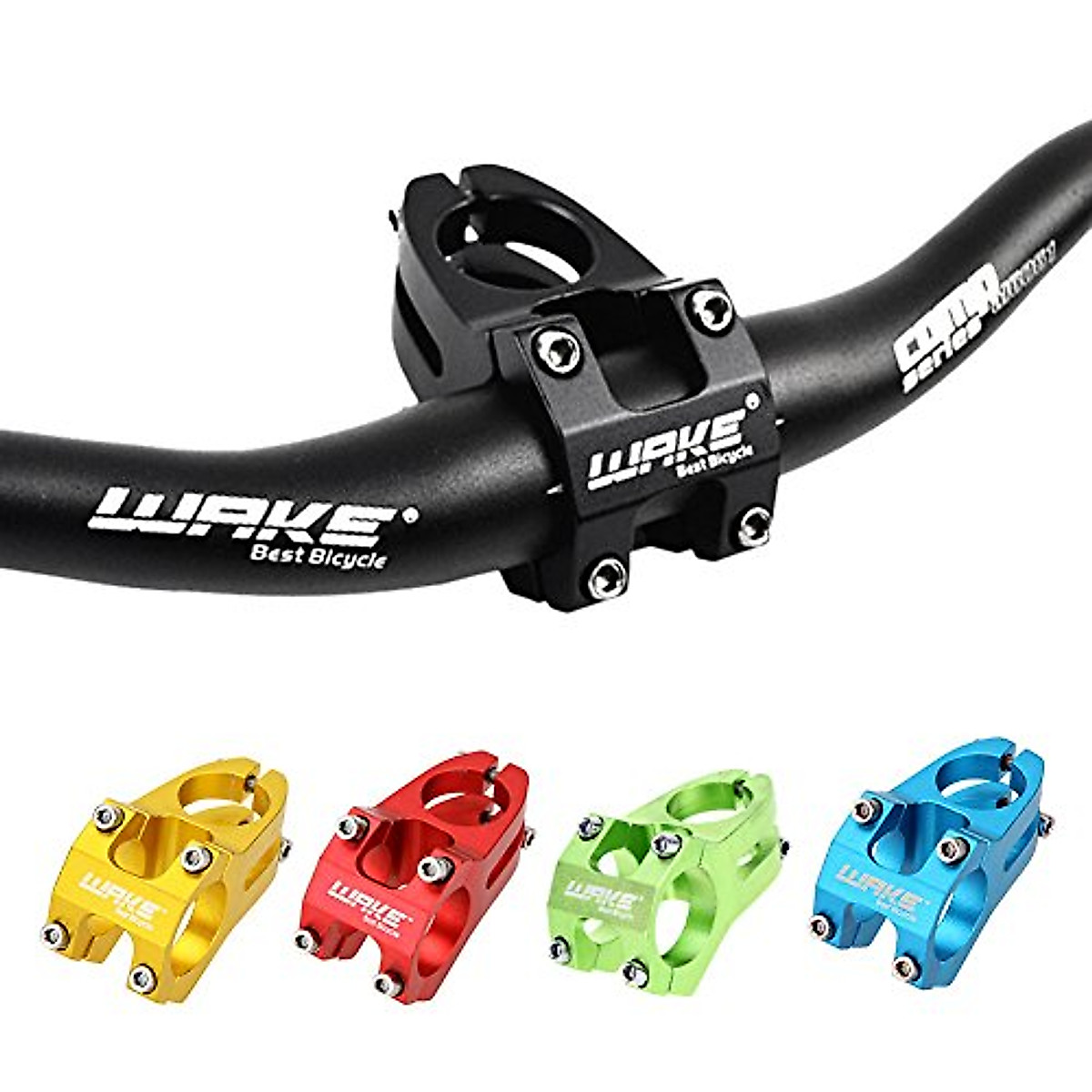 WAKE 31.8 Stem 45mm Bike Stem Mountain Bike Stem Short Handlebar Stem for Most Bicycle, Road Bike, MTB, BMX, Fixie Gear, Cycling (Aluminum Alloy, Gold)