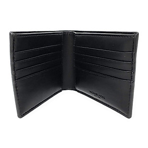 Michael Kors Men's Harrison Billfold with Passcase Leather Wallet No Box Included,slim (Black)