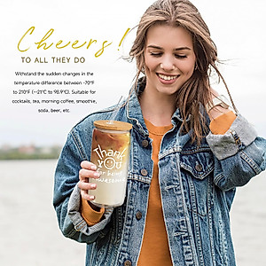 Thank You Gifts for Women, Employee Appreciation Gifts, Appreciation Gifts for Coworkers, Thank You for Being Awesome Glass Cup, Thank You Gifts for Employees Teachers Coworkers with Thank You Cards