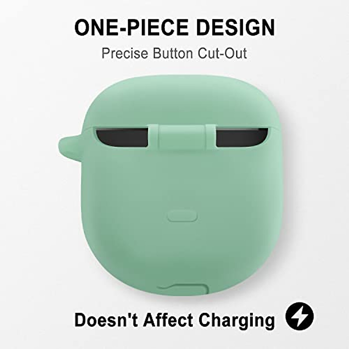 Geiomoo Silicone Case Compatible with Bose QuietComfort Earbuds II, Protective Cover with Carabiner (Luminous Green)