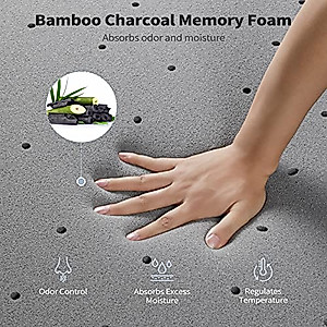PERLECARE 3 Inch Mattress Topper Queen, Memory Foam Mattress Topper for Cooling Sleep, Bamboo Charcoal Infusion for Odor Absorption, CertiPUR-US Certified