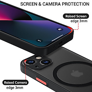 BENTOBEN iPhone 13 Mini Case, Case iPhone 13 Mini Magnetic Case [Compatible with MagSafe] Translucent Matte Shockproof Anti-Fingerprint Anti-Scratch Protective Cover for iPhone 13 Mini, 5.4’’ Black