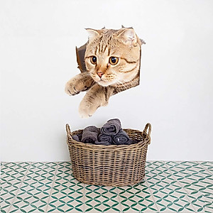 11PCS New 3D Removable Cartoon Animal Cats Large Wall Stickers, Easy to Peel Easy to Stick Safe on Painted Walls Cute Cat Decor Posters for Nursery Room Toilet Kitchen Offices