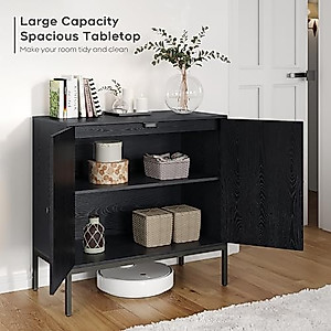 Brafab Rattan Cabinet, Set of 2, Black with Oval Doors
