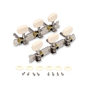 Metallor 3 on a Plank Guitar Tuning Pegs Chrome Plated Machine Heads Tuning Keys Tuners Single Hole for Classical Guitar 3L 3R. (G326)