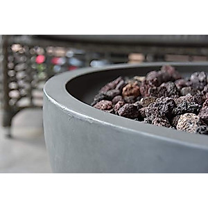 MODENO Outdoor Fire Pit Natural Gas Garden Fire Bowl, 40,000 BTU CSA Certified Firepit，Auto-Ignition System, Lava Rock&PVC Cover Included (26 x 26 x 14'', Grey)