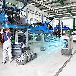 Winado Portable Swamp Cooler w/Wheels, 2353 CFM Evaporative Air Cooler w/ 8 Gallon Water Tank, 3-in-1 Cooling Fan with 3 Speed & Auto Oscillation & 1H Timer for Home & Commercial 80W