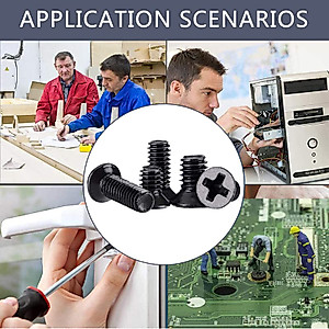 ECKJ 600pcs M2.5 Laptop Notebook Computer Replacement Screws, Phillips Flat Head Countersunk Machine Screw Bolts Nuts Washers Assortment Kit, M2.5 x 4mm/ 5mm/ 6mm/ 8mm for SSD Repair, NVMe Drive Black