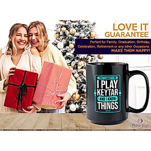 Bubble Hugs Keytar Coffee Mug 15oz Black - That's What I Do I Play Keytar - Keytar Player Music Musician Instrument Song
