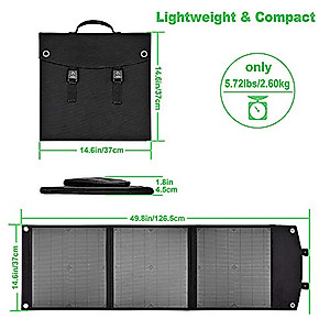 AIZYR USB Power Foldable Solar Panel Charger 50W Waterproof Camping Travel Charger Compatible Solar Panel for Smartphone/Tablet