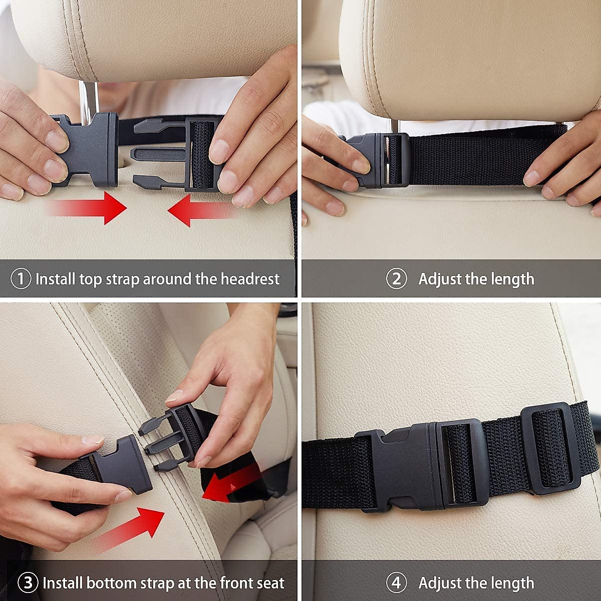 Reserwa Back Seat Car Organiser Step Mat Back Seat Storage Bag with Clear Display Tablet Holder and 9 Storage Pockets, Backrest Protector with USB/Headphone Slots