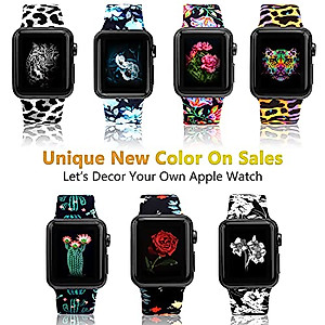Sport Band Compatible for Apple Watch Bands 38mm 40mm 41mm for Lady Women Girls, Stylish Cute Bands, Soft Silicone Sport Replacement Strap Band for iWatch Series SE 8 7 6 5 4 3 2 1