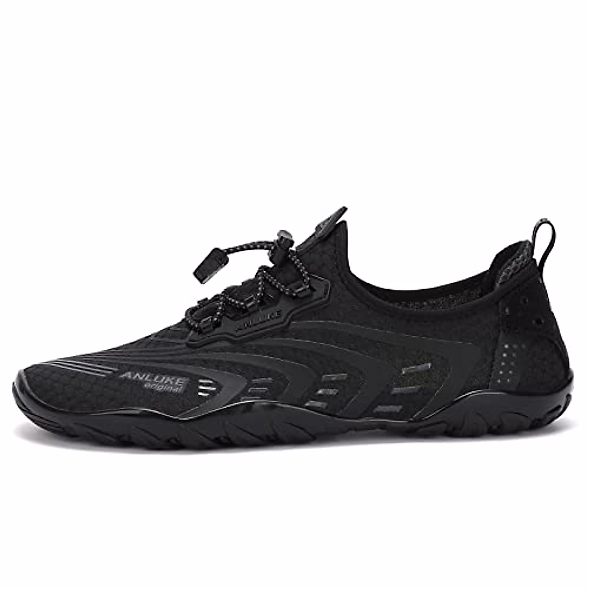 ANLUKE Mens Womens Water Shoes Swim Shoes Aqua Shoes Barefoot Quick-Dry Beach Surf Water Sports Shoes AllBlack 43