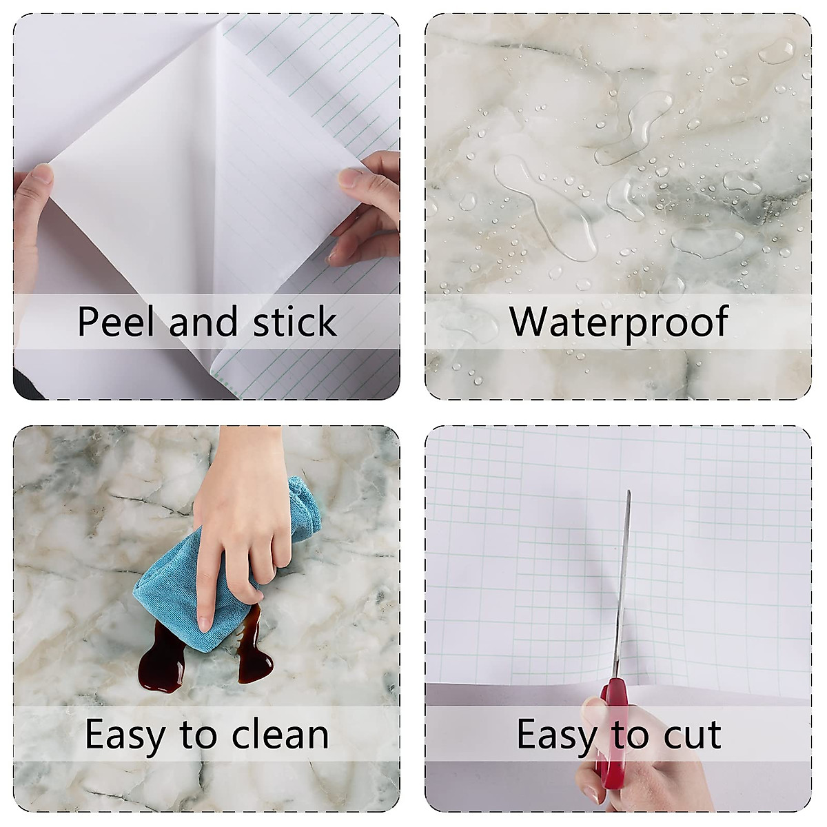 Gray Marble Contact Paper Peel and Stick Wallpaper Counter Top 24" x 118" Contact Paper for Countertops Waterproof Kitchen Backsplash Marble Wall Paper Vinyl Self Adhesive Contact Paper for Cabinets