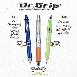 PILOT Dr. Grip Limited Refillable & Retractable Gel Ink Rolling Ball Pen, Fine Point, Metallic Platinum Barrel, Black Ink, Single Pen (36272)