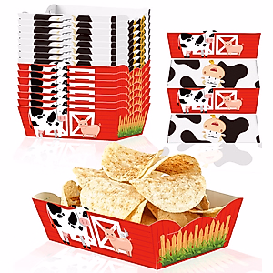 Caoekego 24 Pcs Farm Animal Snack Bowl Party Supplies，Farm Food Trays for Farm Birthday Party barn bash Party Decorations