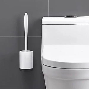 Toilet Brush, Toilet Bowl Brush and Holder with Long Handles Toilet Bowl Cleaners Wall Mounted Toilet Cleaning Supplies Bathroom Accessorie