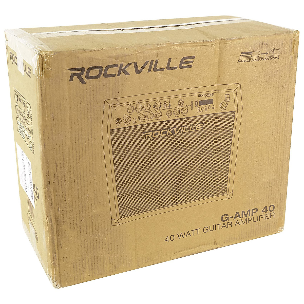 Rockville G-AMP 40 Guitar Combo Amplifier Amp Bluetooth/Mic in/USB/Footswitch Bundle with Rockville RMC-XLR High-End Metal DJ Handheld Wired Microphone Mic w (2) Cables