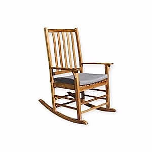 DELORM Acacia Wood Rocker Chair, Indoor/Outdoor Wooden Rocking Chairs, Porch, Deck, Patio, & Balcony Furniture by Patio Wise