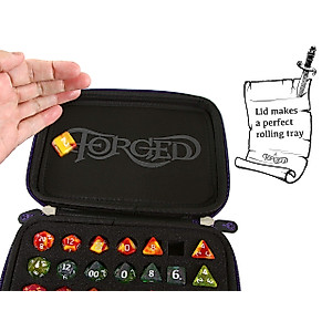 Forged Dice Co. Dice Storage Case with Foam Insert - Storage Box Holds 35 Individual Metal or Plastic Polyhedral Dice or 5 Sets of Dice - Display Case Works with DND and Dungeons & Dragons Game Dice