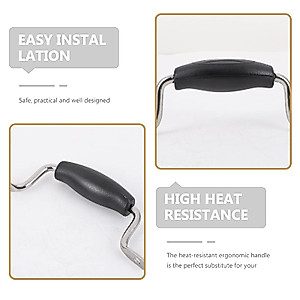 EXCEART Pot Cover Handles Pot Side Handles Replacement Pot Handle Grip Heat Resistant Pot Side Handles Kitchen Cookware Supplies (Black) Metal Pot Lid Replacement Knob