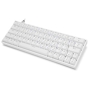 SK64 64 Tasti Hot Swap Tastiera Meccanica Cablata con RGB Retroilluminato ABS Tasti Freccia Tasti Impermeabile Programmabile per Win/Mac/Gaming (Gateron Ottico Marrone, Custodia Bianco)