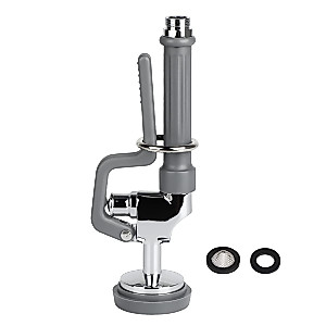 KOLLNIUN Pre Rinse Sprayer Head with Handle Grip Commercial Kitchen Sink Faucet Spray Valve Nozzle 1.42 GPM High Pressure Dish Spray Face for Restaurant Industrial Dishwasher, Gray