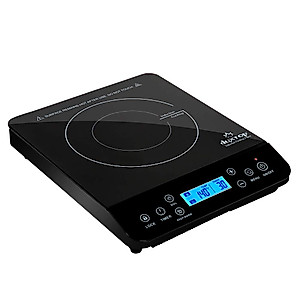 Duxtop Portable Induction Cooktop, Countertop Burner Induction Hot Plate & Professional Stainless Steel Cooking Pot, 5.7-Quart Stock Pot with Glass Lid, Impact-bonded Technology