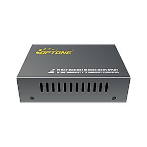 Gigabit Fiber to Ethernet Media Converter, OPTONE RJ45 Port 10/100/1000Base-Tx to 1000Base-LX Included SFP LX Transceiver SMF LC up to 20KM