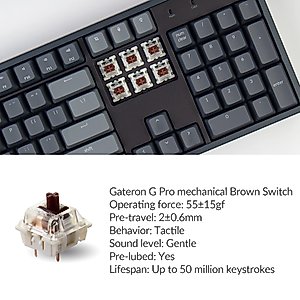 Keychron K10 Full Size 104 Keys Bluetooth Wireless/USB Wired Mechanical Gaming Keyboard for Mac with Gateron G Pro Brown Switch/RGB Backlight/Multitasking Computer Keyboard for Windows, Aluminum Frame