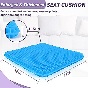 TONOS Enhenced Gel Seat Cushion, Desk Chair Cushion for Long Sitting Sciatica & Back Pain Relief, Soft & Breathable Seat Cushion for Office Chair, Car Seat (Size L- 18 X 17 X 1.5 in)