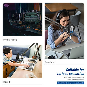 Neewer Microphone Arm Stand, Heavy-Duty Mic Arm Microphone Stand Suspension Scissor Boom Stand with 5/8” to 3/8” & 5/8” to 1/4” Screw and Cable Tie Compatible with Blue Yeti/Snowball/QuadCast (Medium)