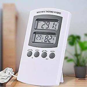 Indoor Outdoor Thermometer Hygrometer LCD Display Easy to Read Gauge for Home Bedroom Office Equipment Tool