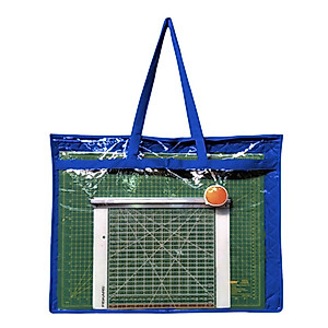 Yazzii Cutting Mat Carry Bag - 18" x 24" Portable Quilting Project Tote Bag Royal Blue