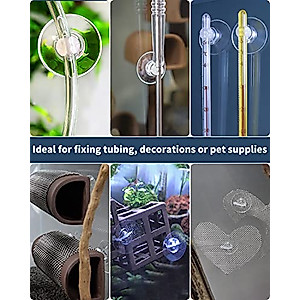 Pawfly 20 Pack Aquarium Suction Cups with Clips and Adjustable Zip Ties Cables Fish Tank Tools for Binding Moss Holding Airline Tubing Decorations Shrimp Nests and Reptile Hammocks