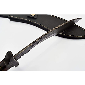 Rare Custom Damascus Custom Art Knife Hunting Knife | Outdoor Knife Camping Knife | Beautiful Stag Handle with Free Genuine Leather Sheath KH-890